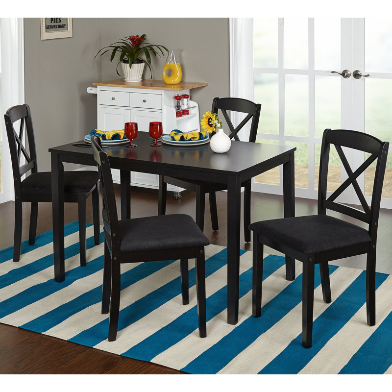 August Grove® Scarlett 5 Piece Solid Wood Dining Set And Reviews Wayfair